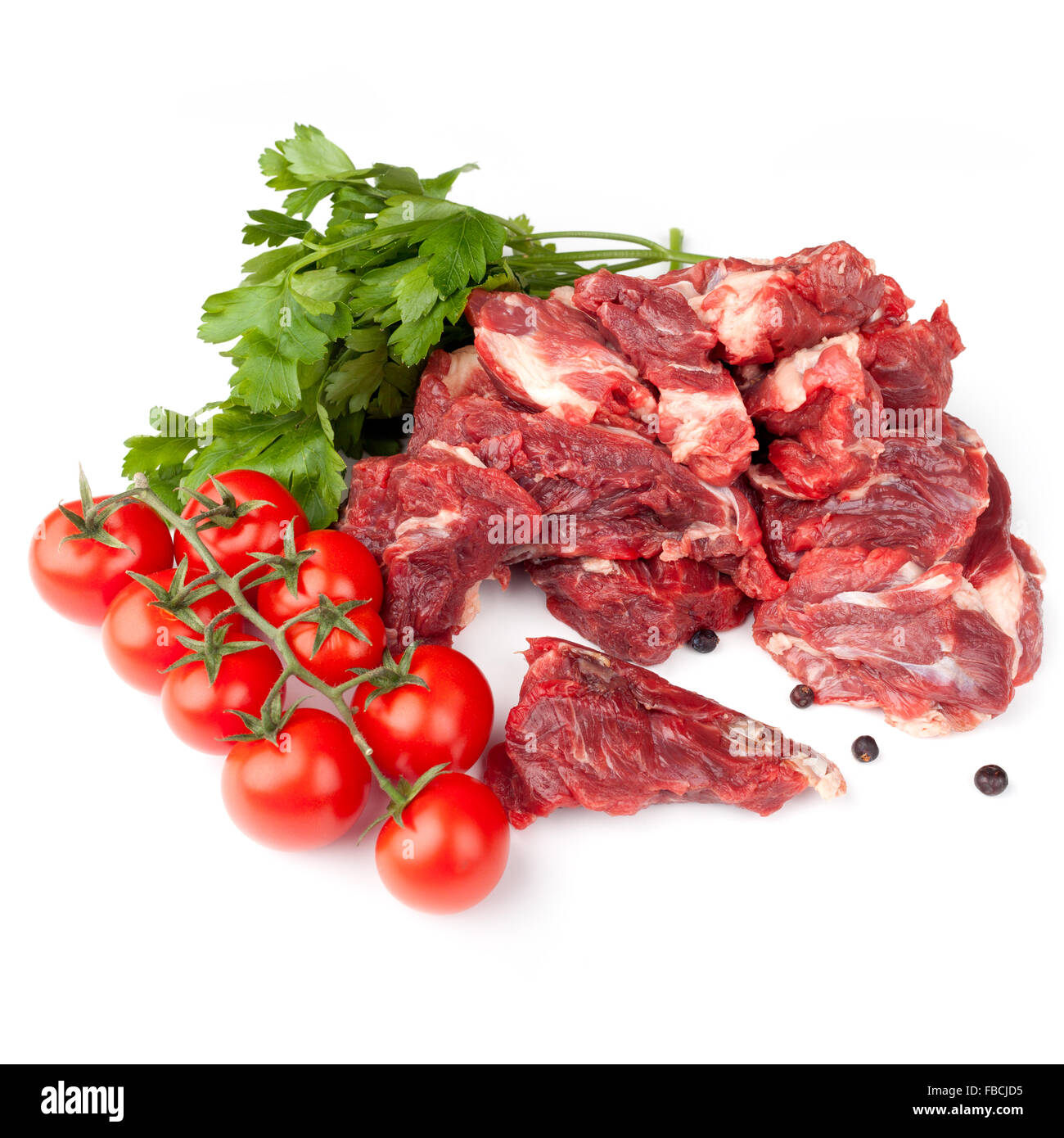 Raw Beef Chunks Stock Photo - Alamy