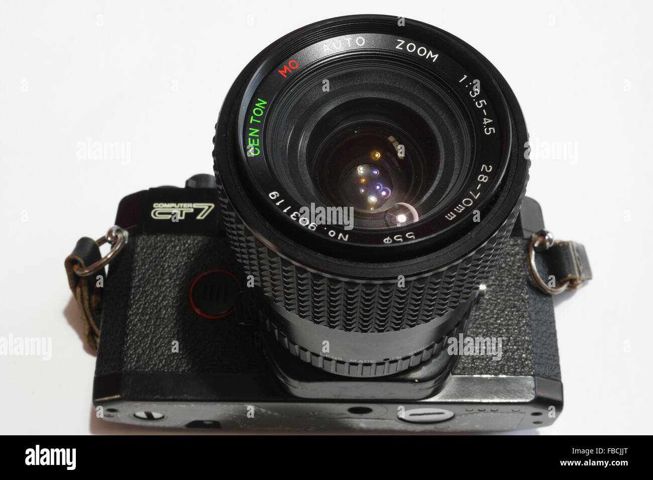 Film SLR camera showing front of lens Stock Photo - Alamy