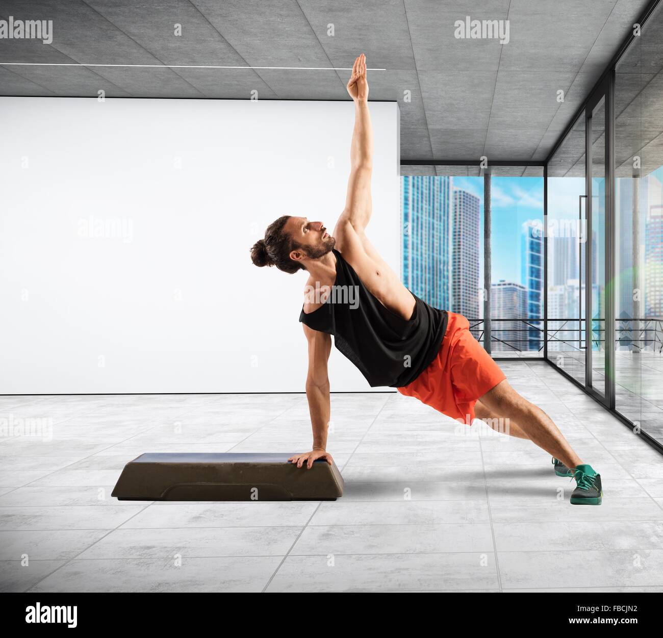 Balance on step Stock Photo - Alamy