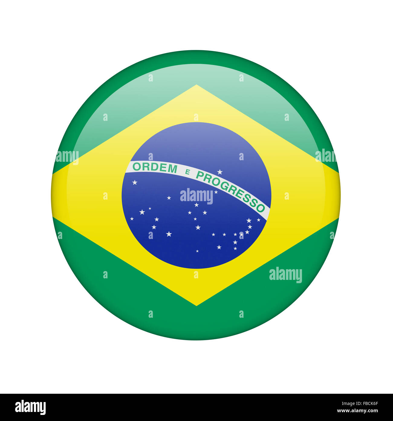 Flag brazil round glossy icon hi-res stock photography and images - Alamy