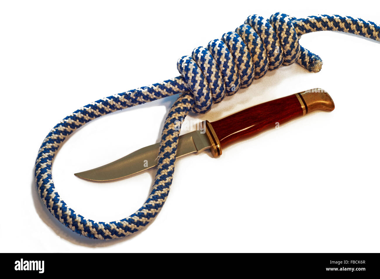 Cut rope knife knot hi-res stock photography and images - Alamy