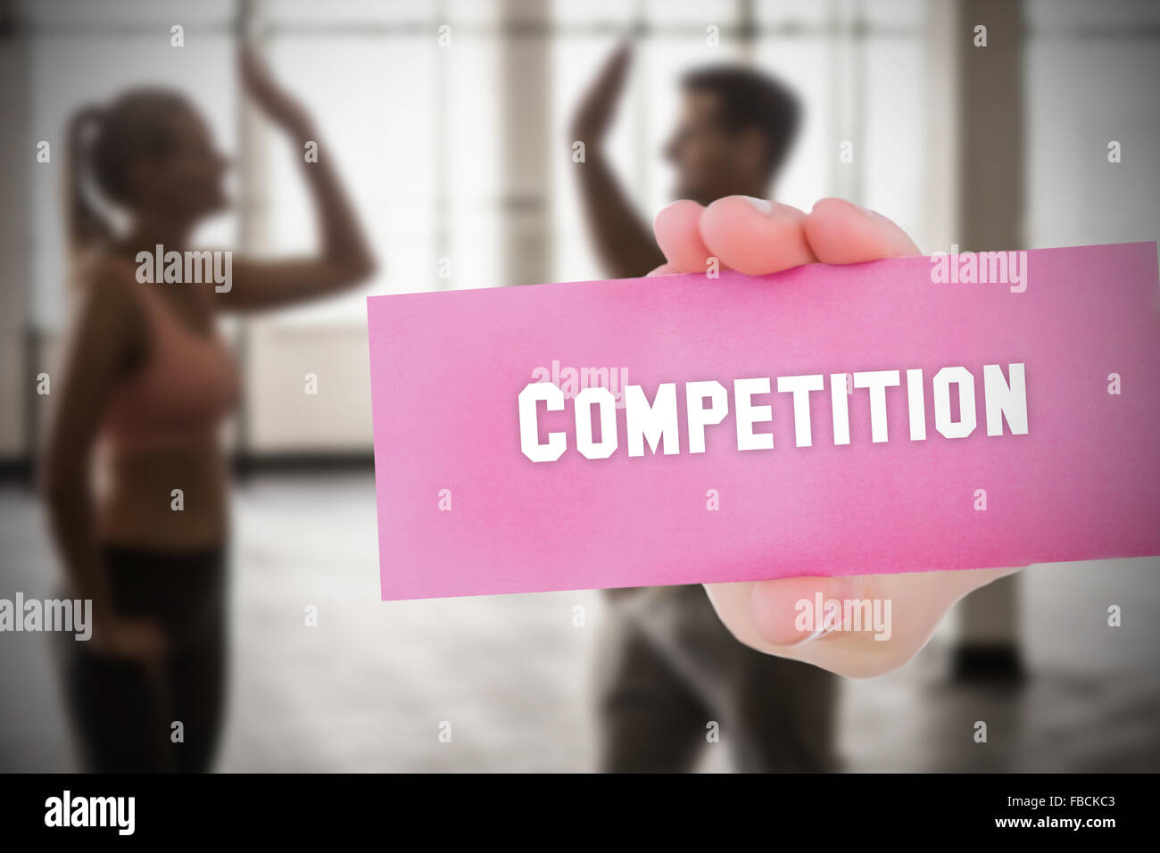 Competition against people background Stock Photo - Alamy