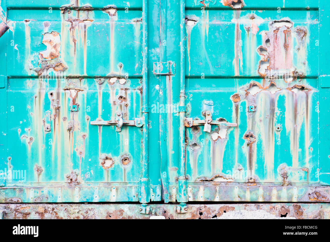 Part of a metal storage unit which is severly damaged by rust and rot ...