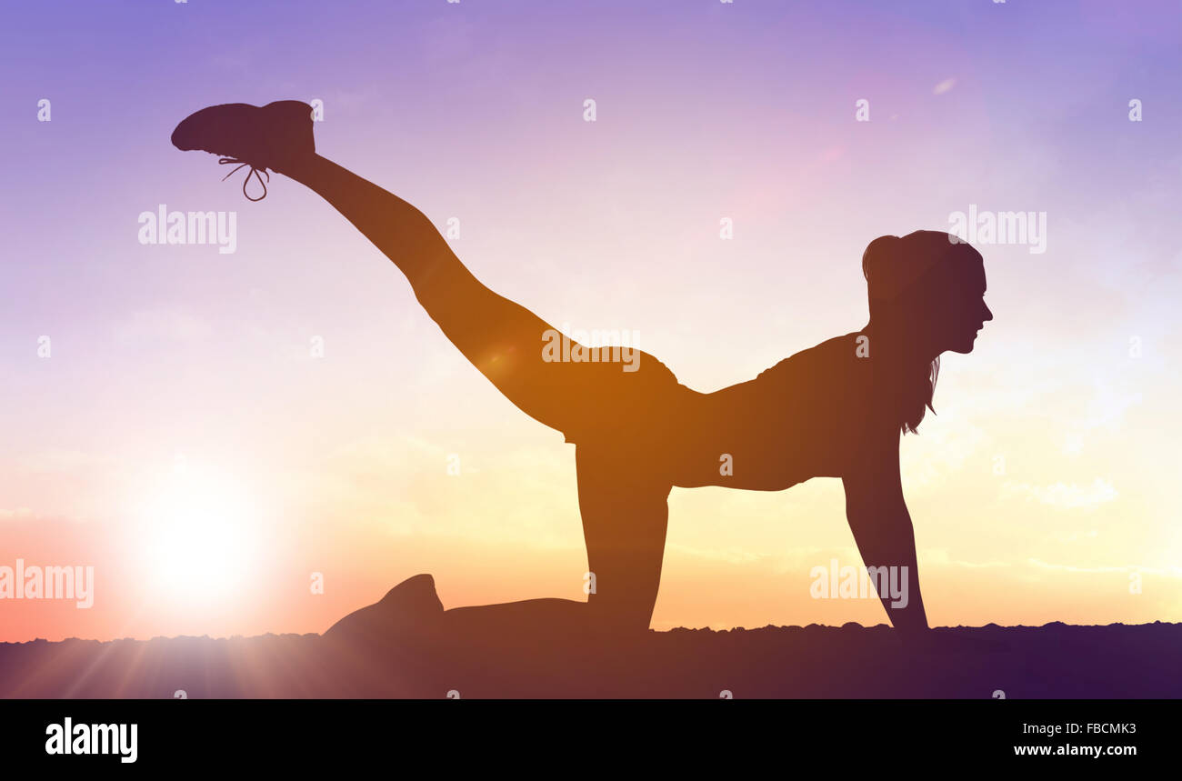 Silhouette of fit person Stock Photo - Alamy
