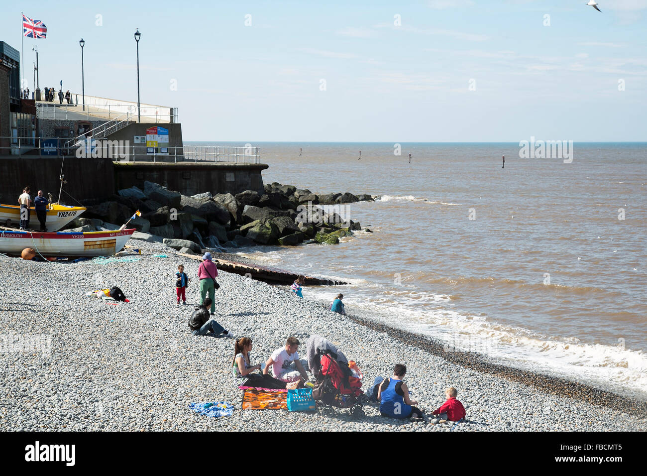 on the beach sheringham Stock Photo - Alamy