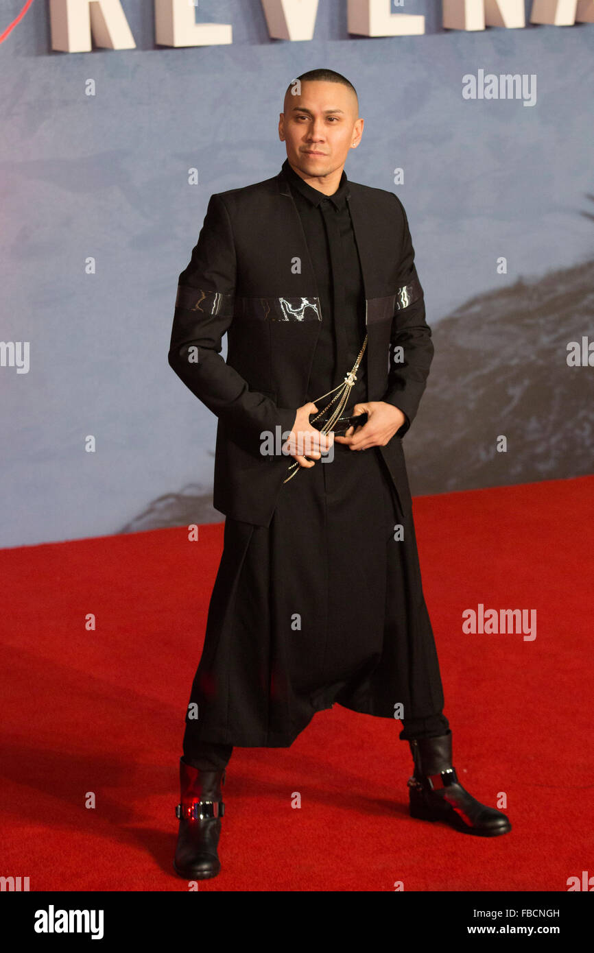 London, UK. 14 January 2016. Taboo (Jaime Luis Gomez) of the Black Eyed ...