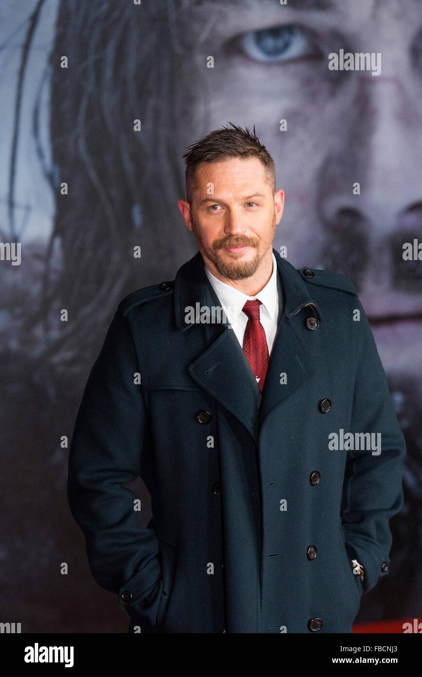 London, UK. 14 January 2016. Actor Tom Hardy attends UK Premiere of ...
