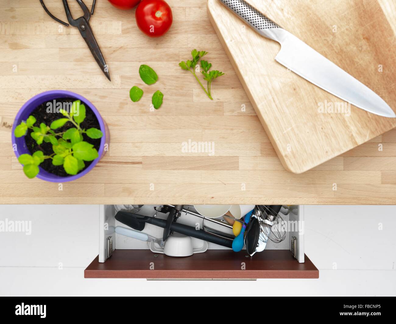 A studio photo of a kitchen drawer Stock Photo - Alamy