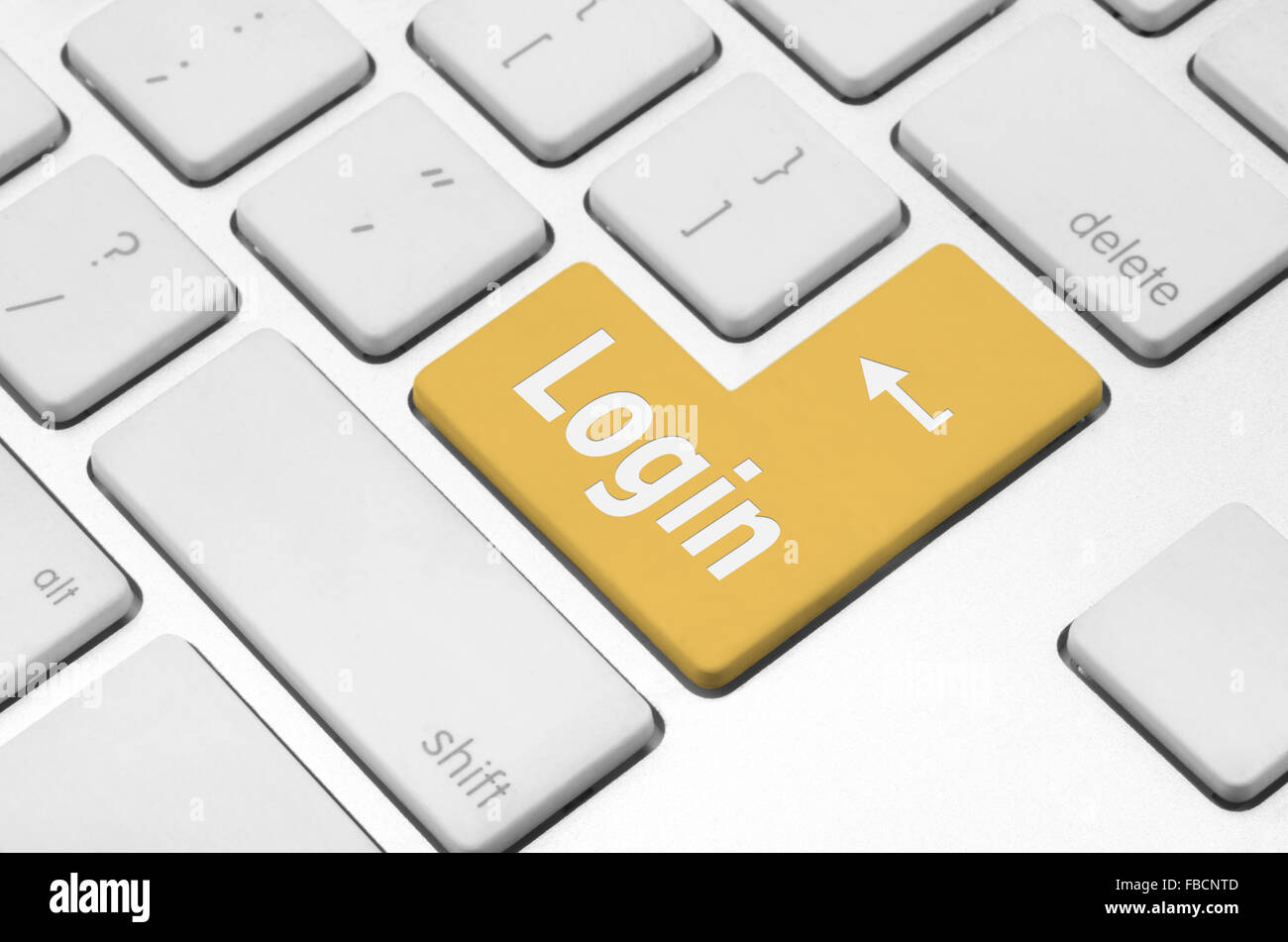 Login key on the computer keyboard Stock Photo - Alamy
