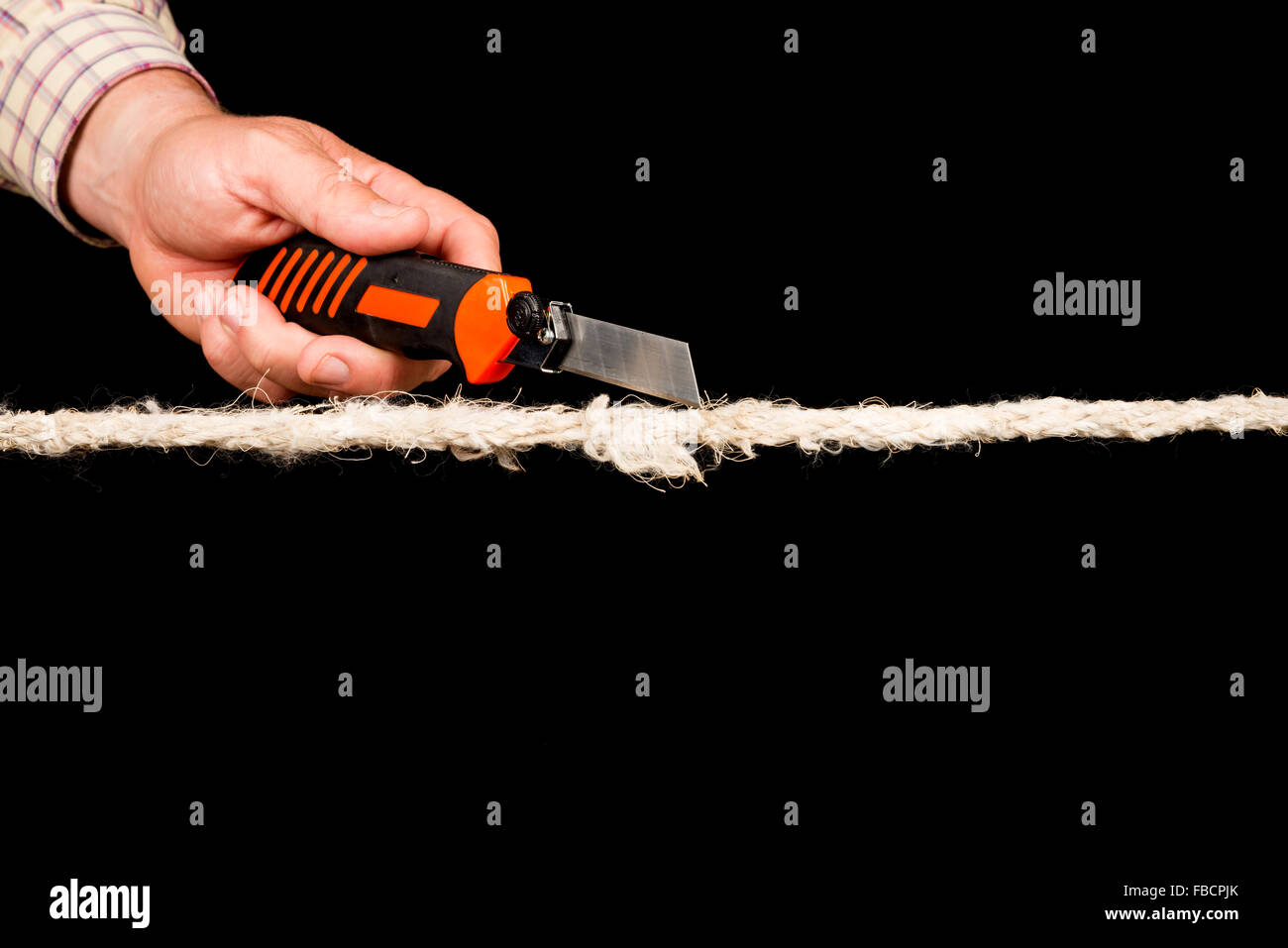 Rope about to break, a stress concept Stock Photo - Alamy