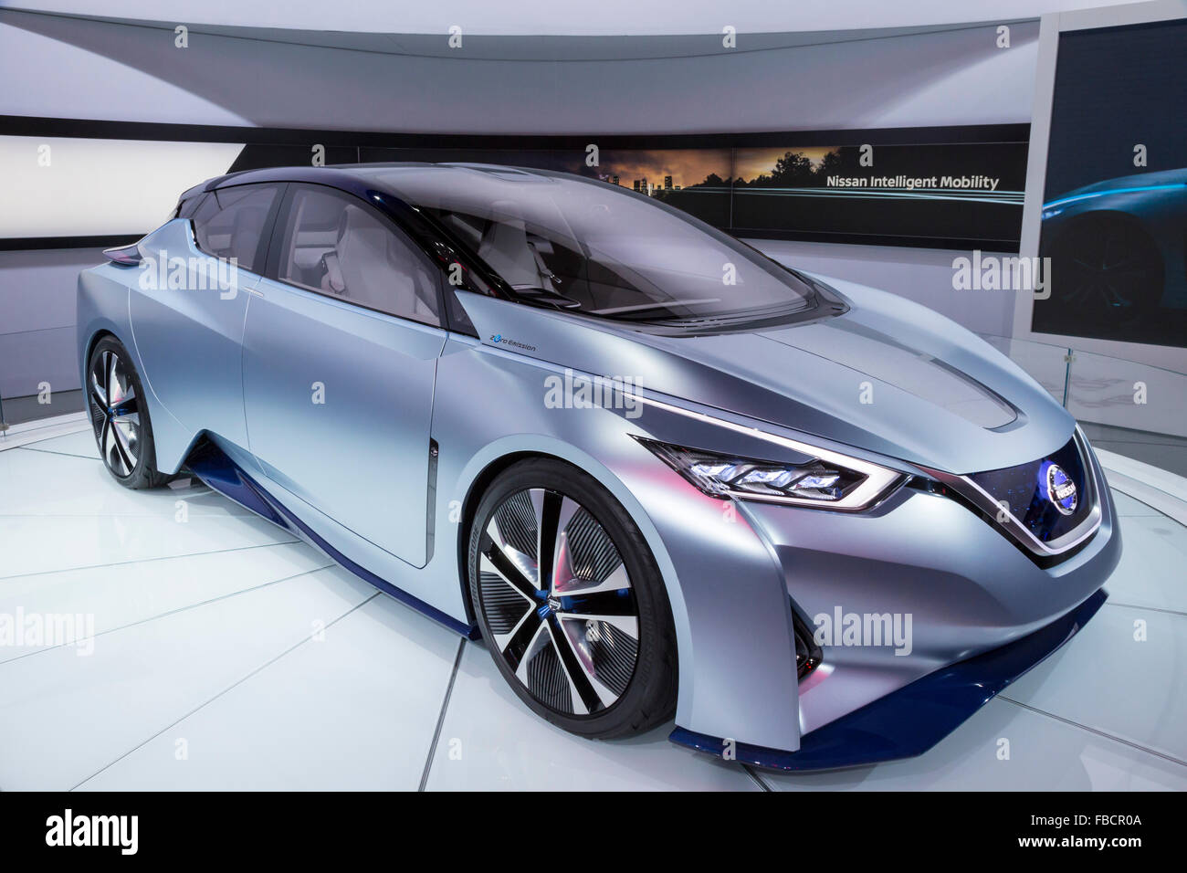 Detroit, Michigan - Nissan's IDS concept electric car on display at the ...