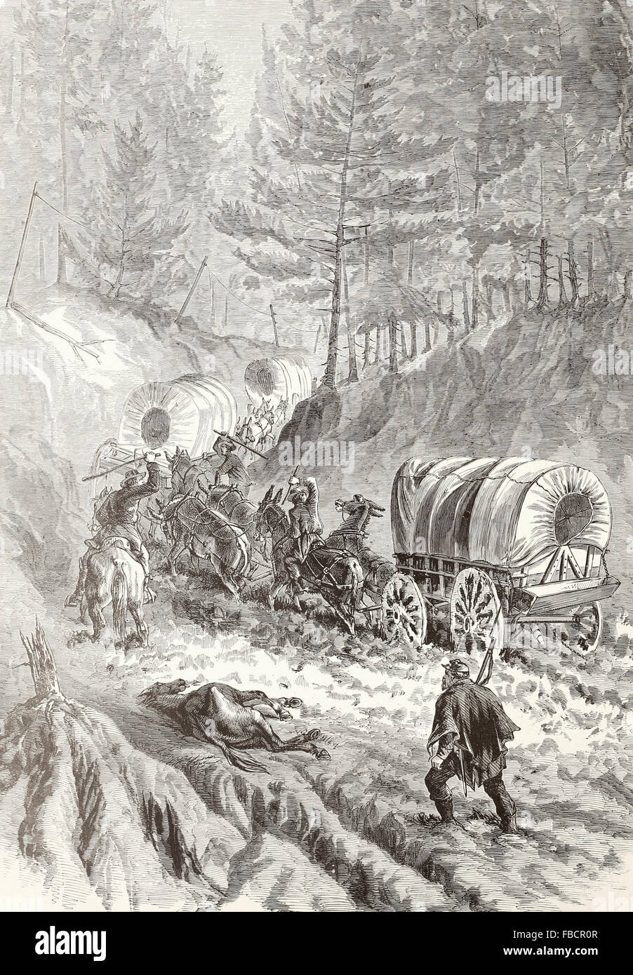 Federal baggage train on its way to the Army at Falmouth, Virginia ...