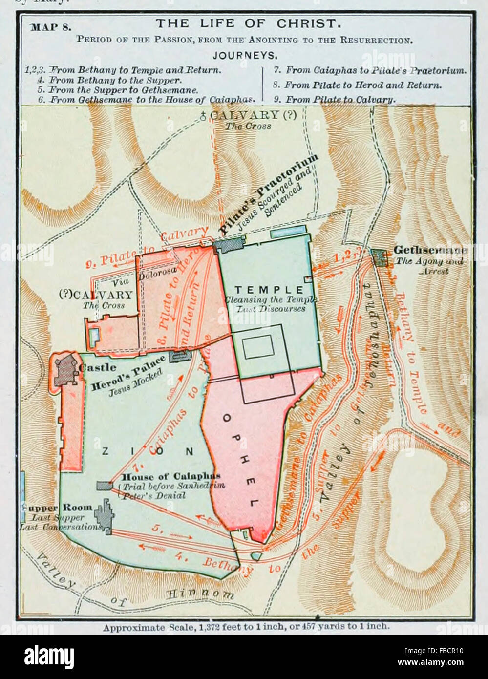 Map of the Life of Christ - Period of the Passion, from the Anointing ...