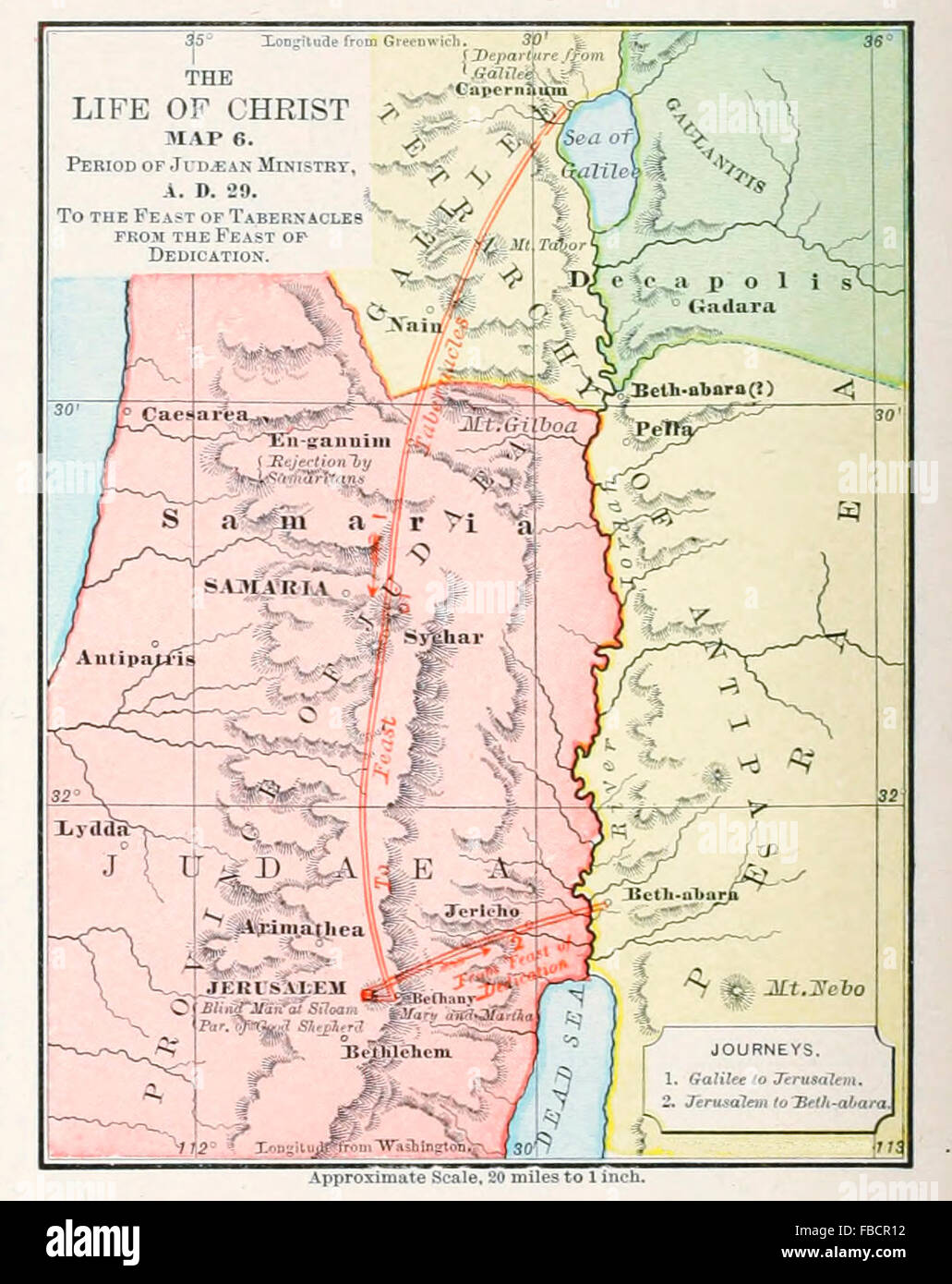 Map of the Life of Christ - Period of Judaean Ministry, circa AD 29 ...