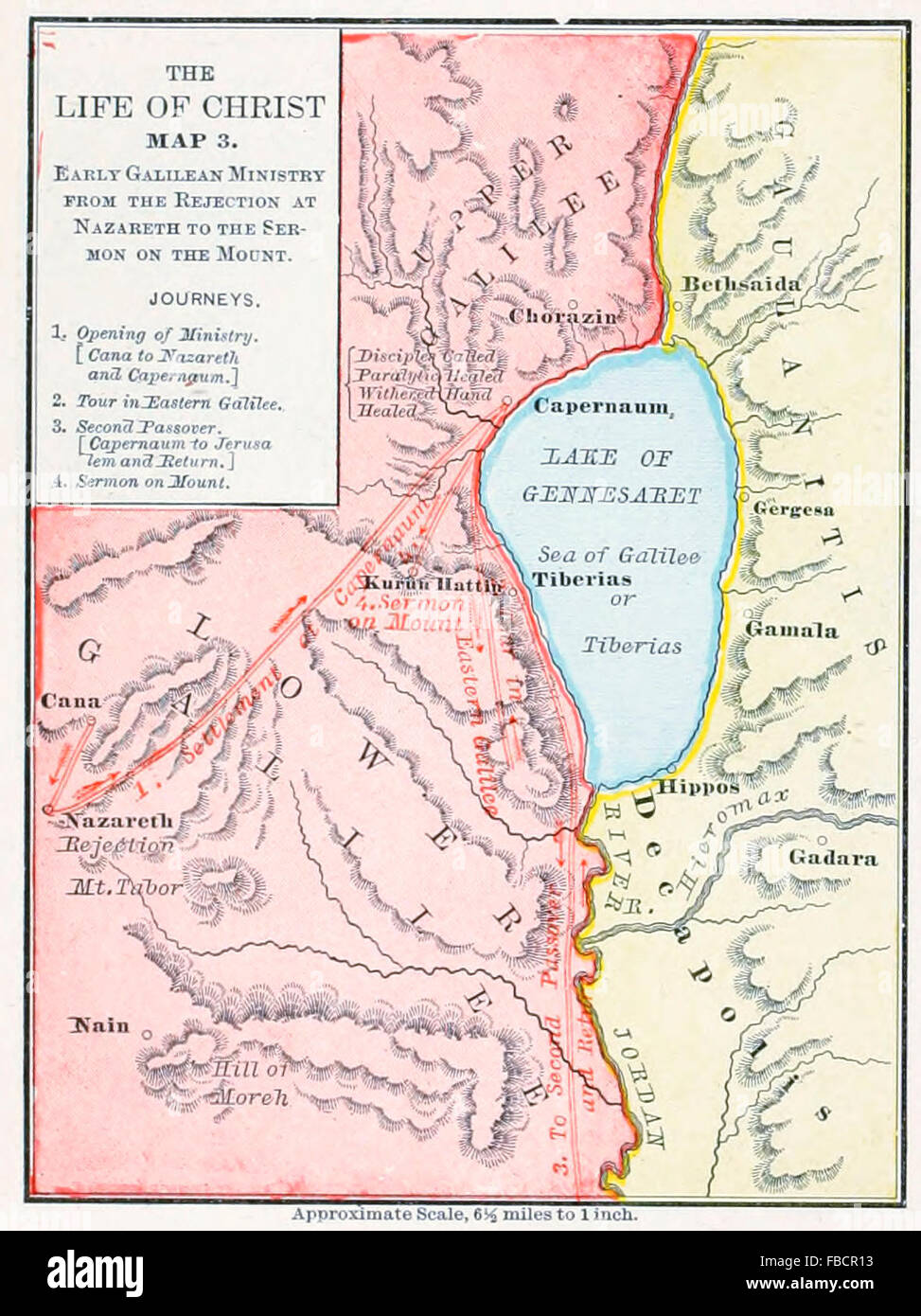 Map of the Life of Christ - Early Galilean Ministry Stock Photo - Alamy