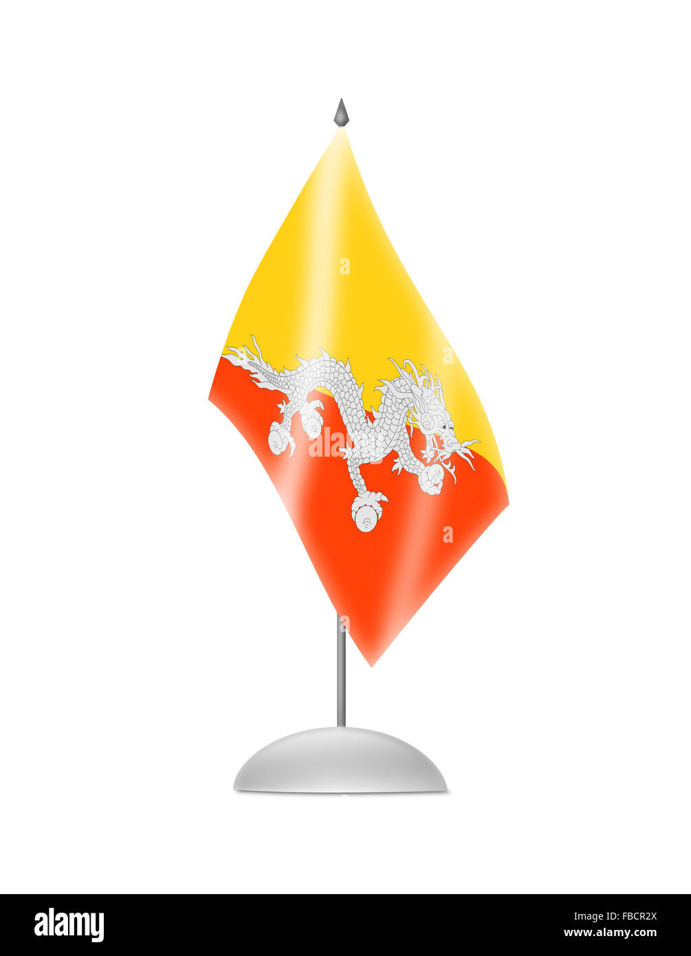 The Bhutanese flag Stock Photo - Alamy