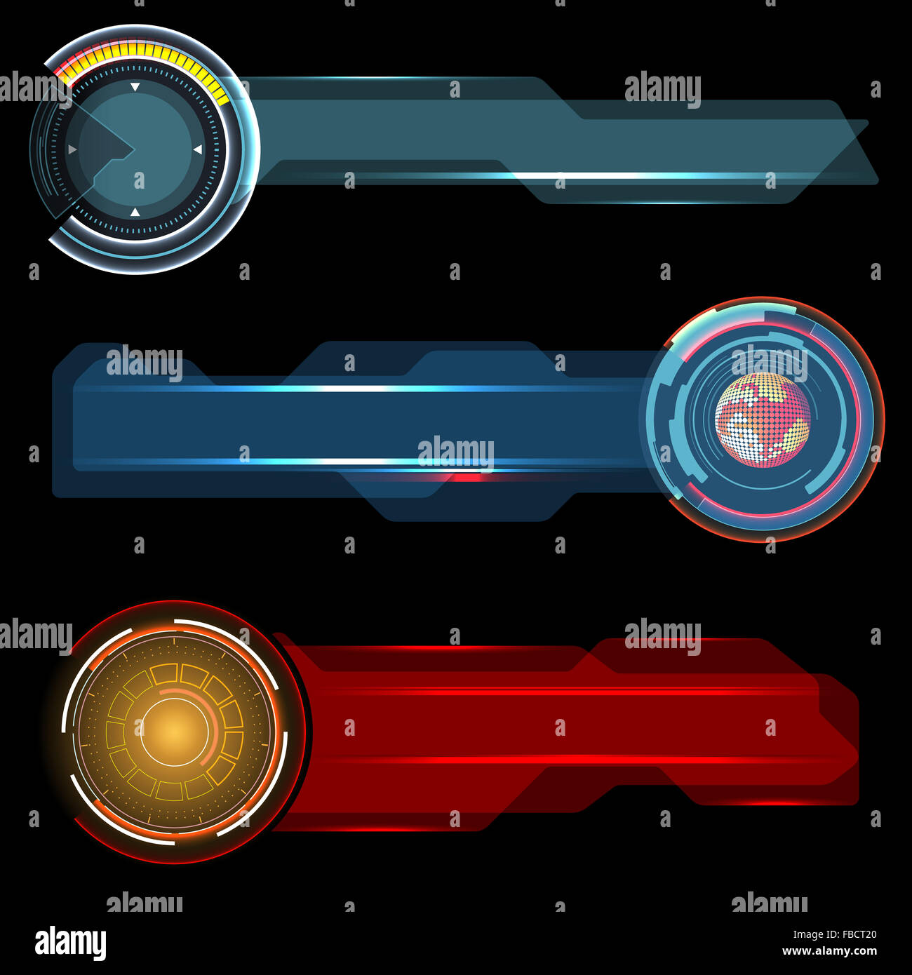 Set of futuristic lower third modern contemporary tv bottom banners ...