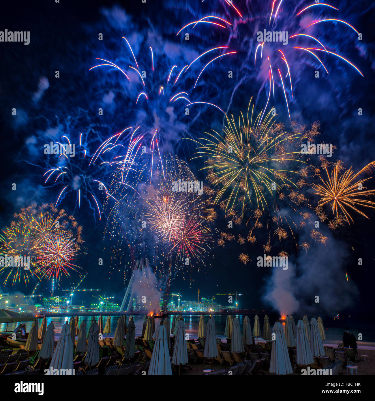 Fireworks in Dubai Marina, UAE Stock Photo - Alamy