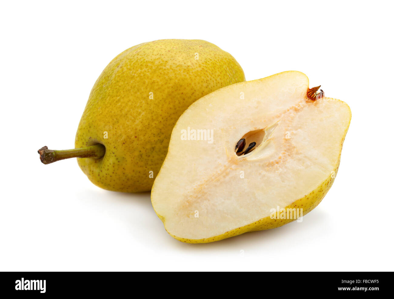Yellow pear fruit isolated on white background Stock Photo - Alamy