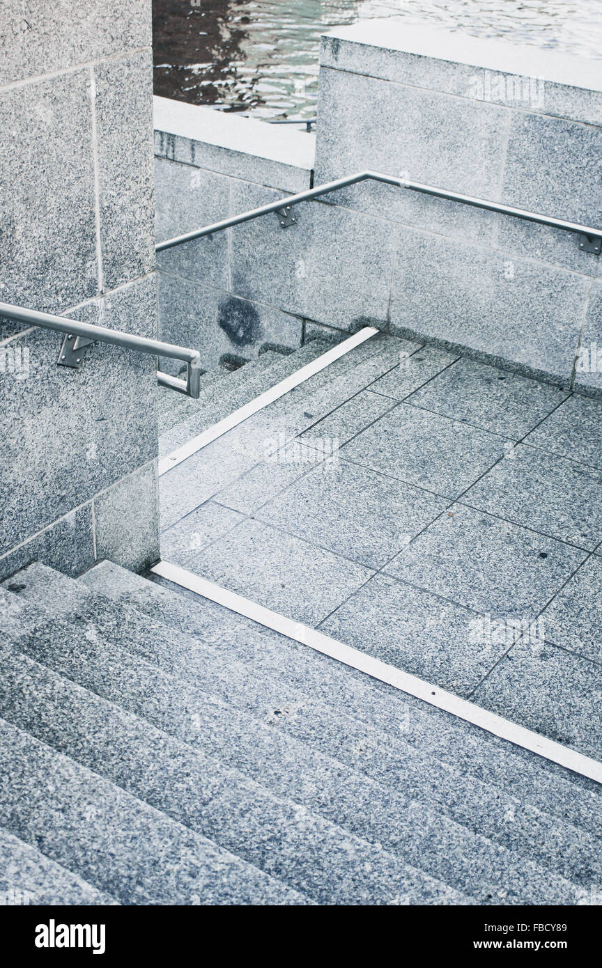 A set of modern grey granite stone steps Stock Photo - Alamy