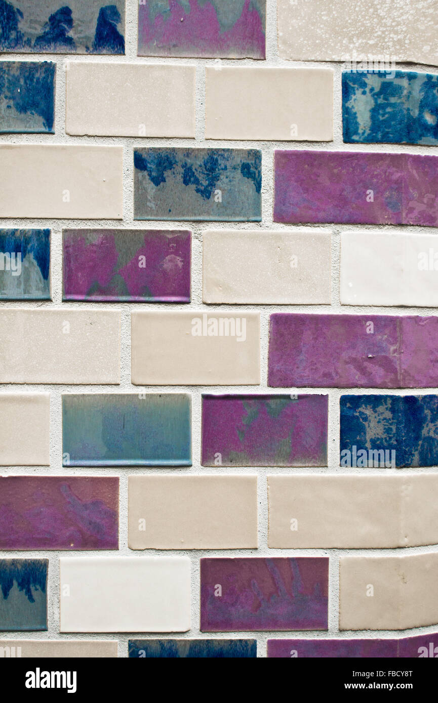 Pastel toned tiles on a wall as a background Stock Photo - Alamy