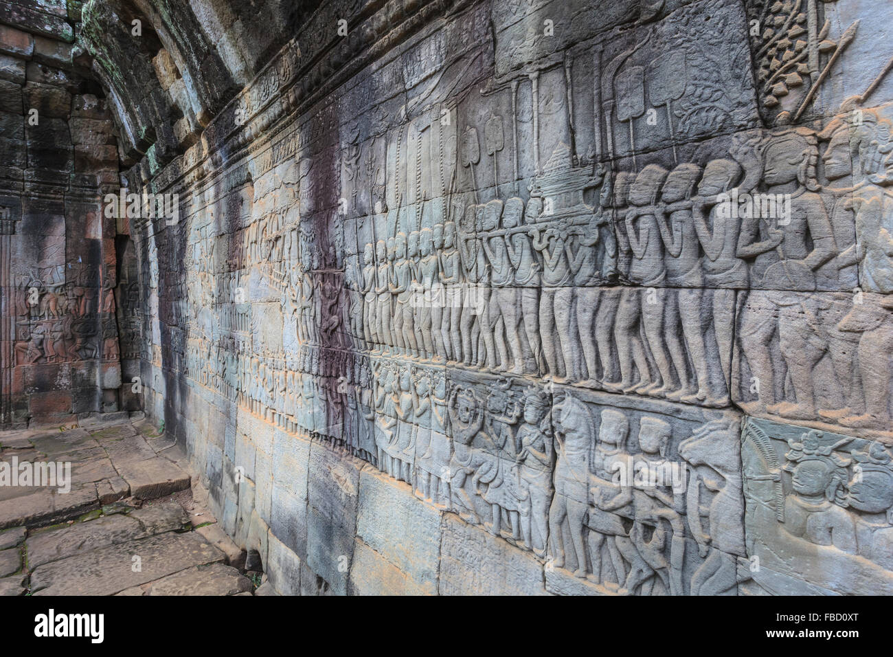 wall statue of God inside the Angkor Wat Temple - Siem Reap - Cambodia ...