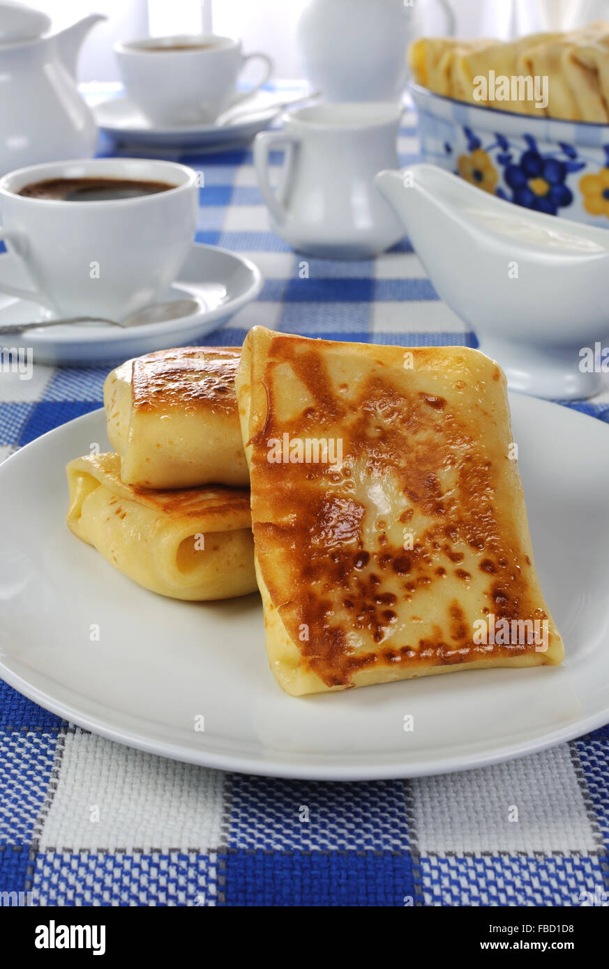 Pancakes rolls cottage cheese hi-res stock photography and images - Alamy