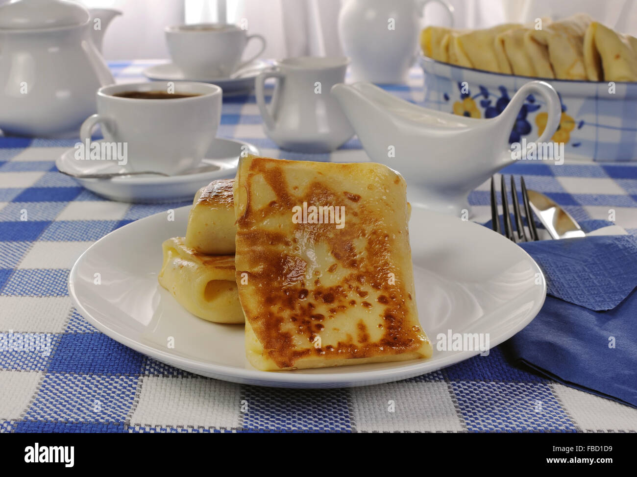 Pancakes rolls cottage cheese hi-res stock photography and images - Alamy