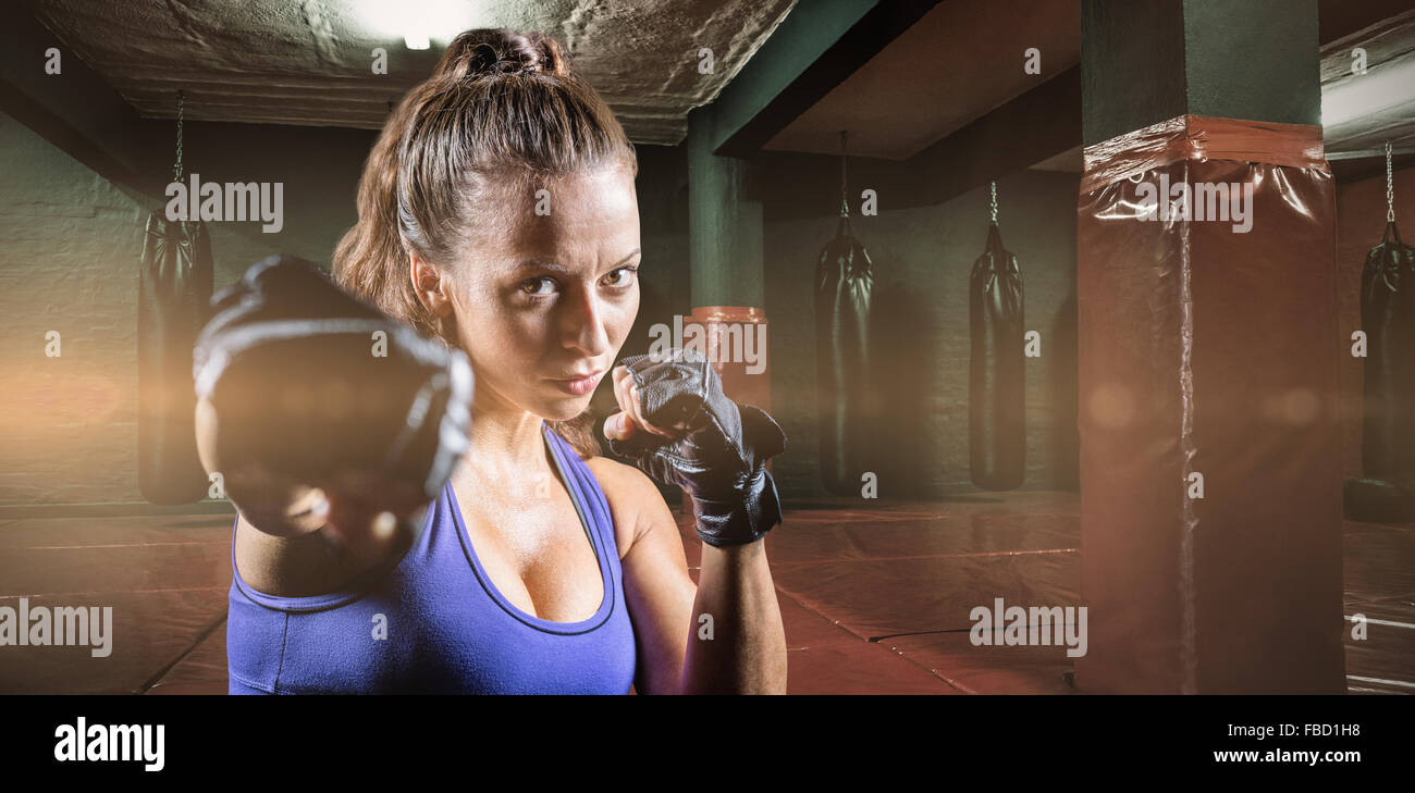 Attractive female punching bag boxing hi-res stock photography and ...