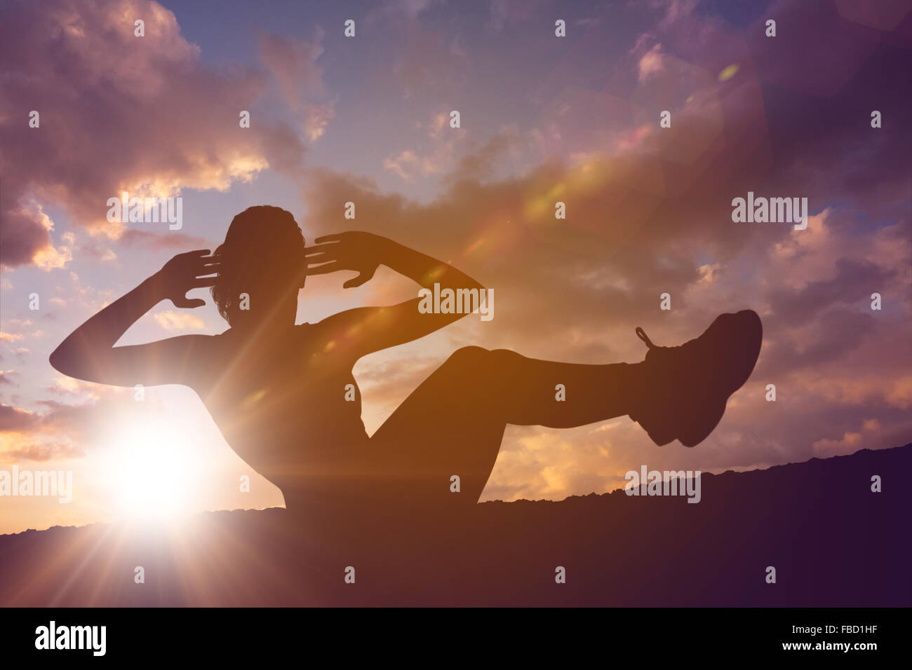 Silhouette of fit person Stock Photo - Alamy