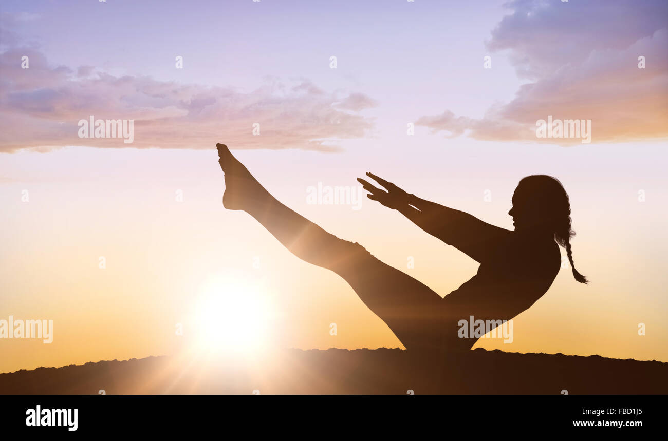 Silhouette of fit person Stock Photo - Alamy
