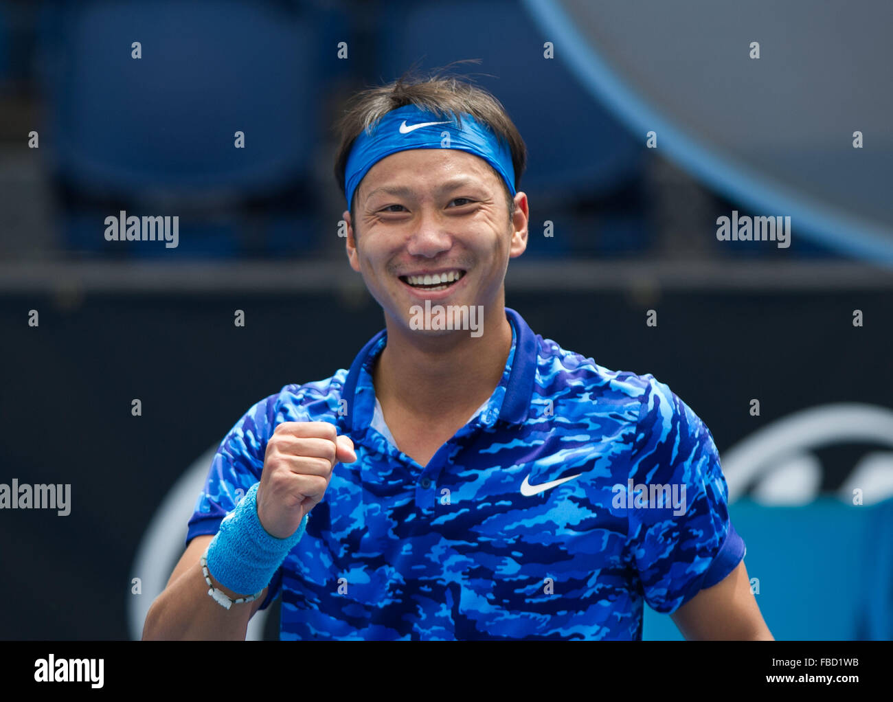 Melbourne, Australia. 15th Jan, 2016. Bai Yan of China celebrates after ...