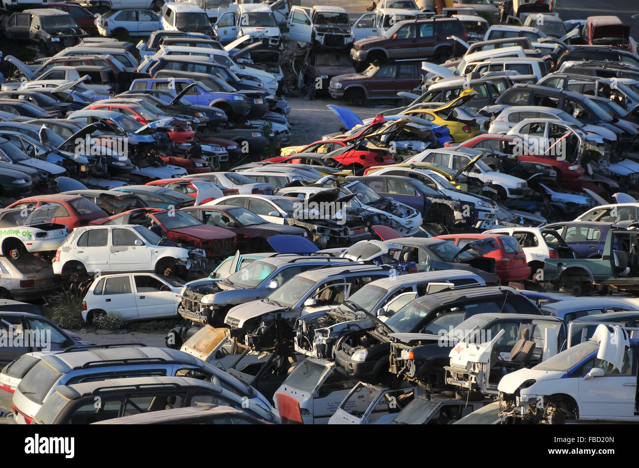 Old Junk Cars On Junkyard Stock Photo - Alamy