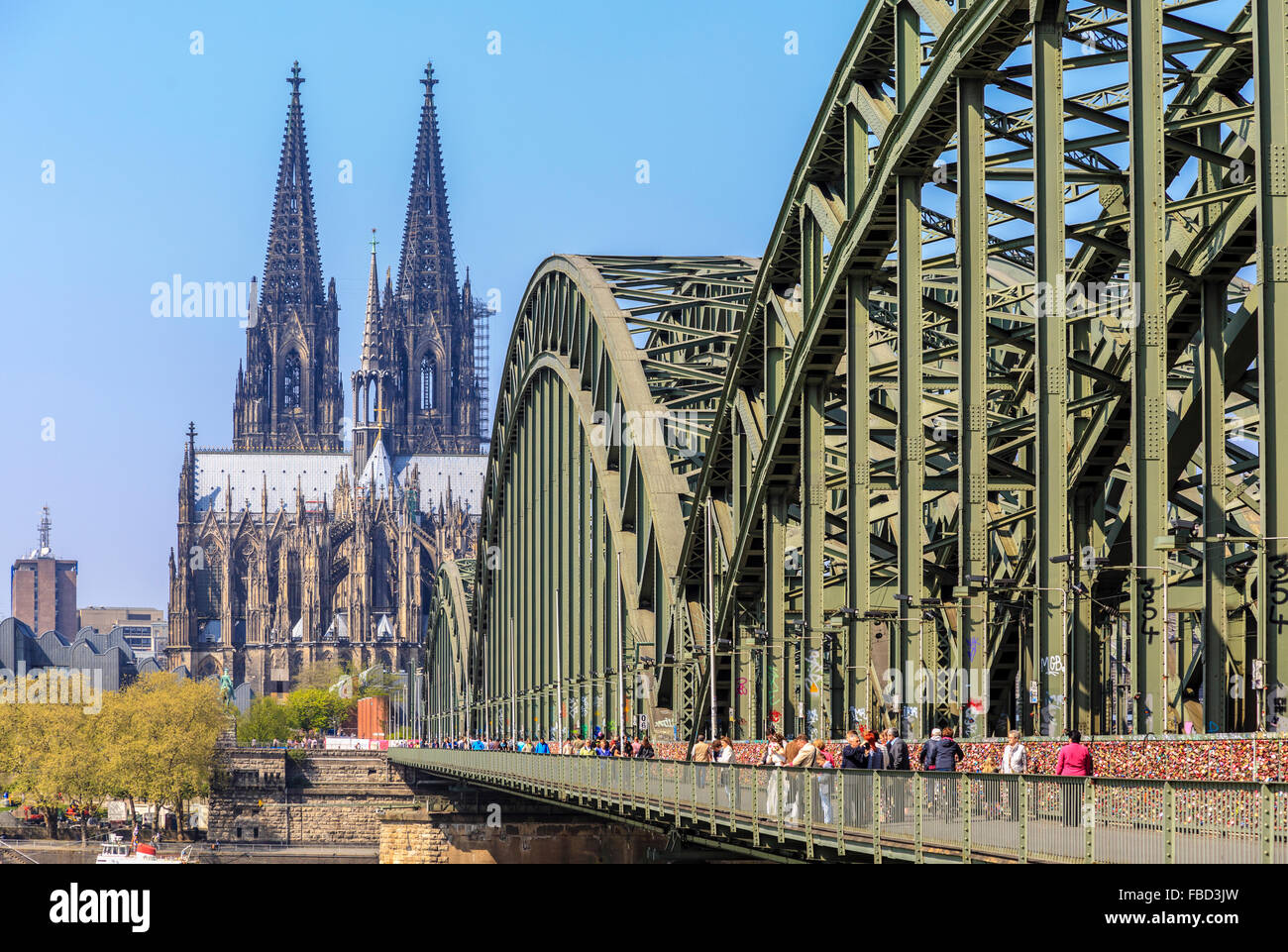 Cologne Cathedral and Hohenzollern Bridge, Cologne, Germany Stock Photo ... Cologne Cathedral and Hohenzollern Bridge, Cologne, Germany Stock Photo ...