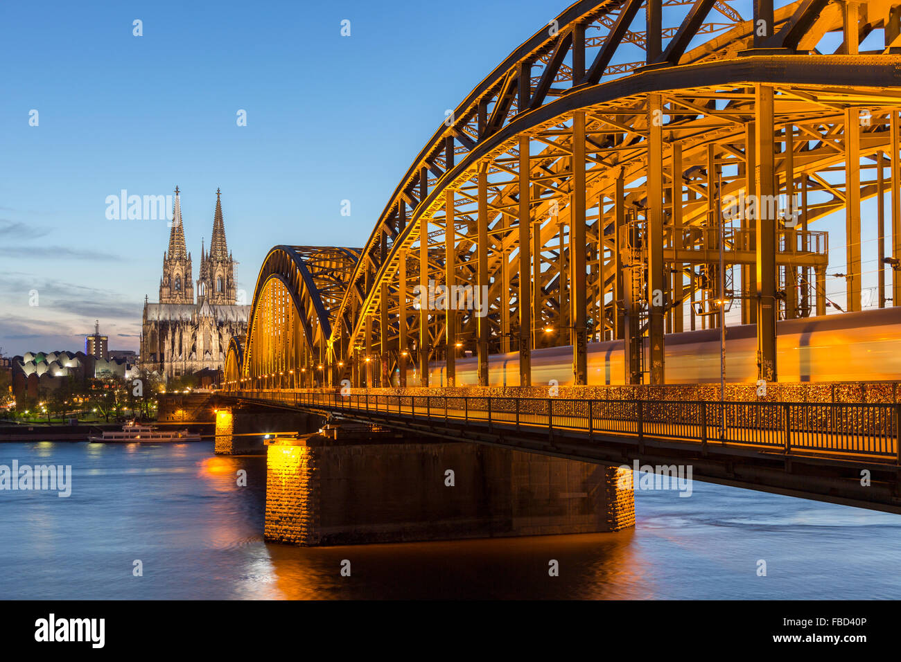 Cologne Cathedral and Hohenzollern Bridge, Cologne, Germany Stock Photo ...