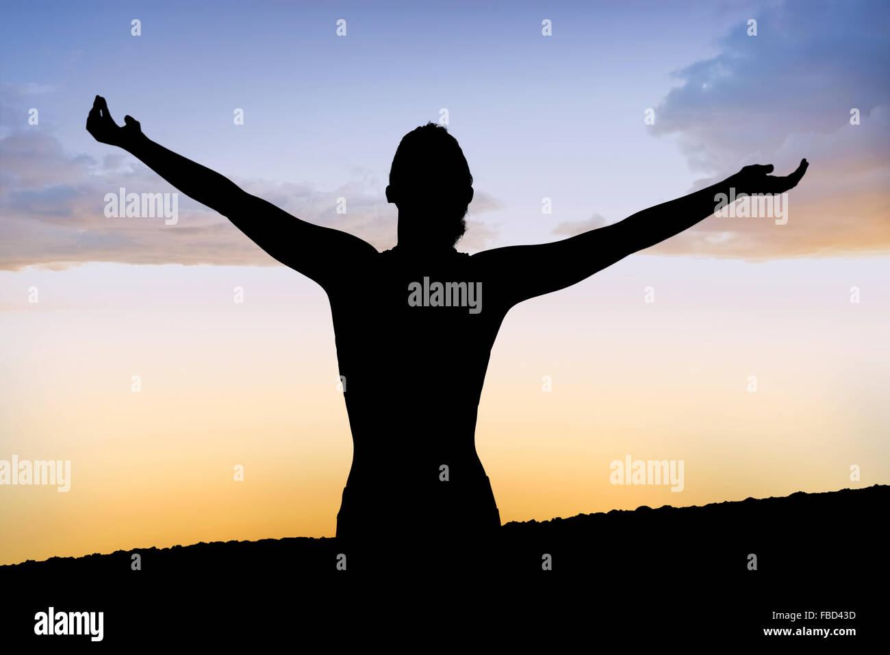 Silhouette of fit person Stock Photo - Alamy