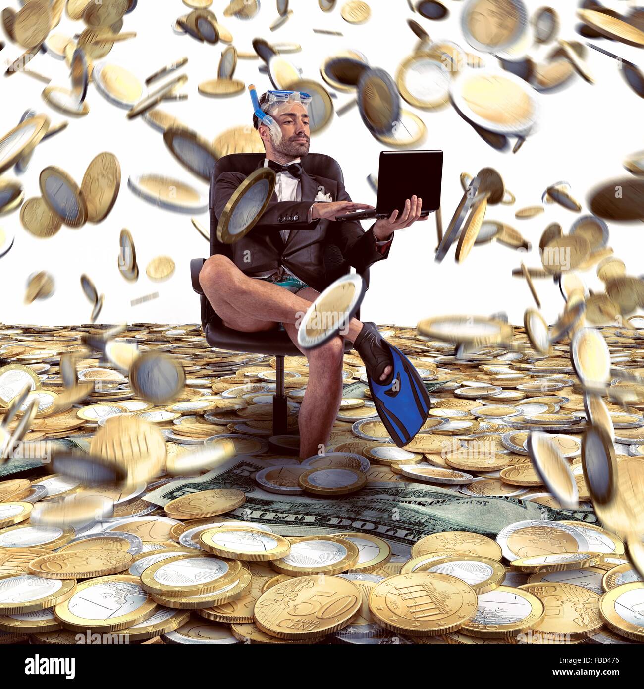 Rain of money Stock Photo - Alamy
