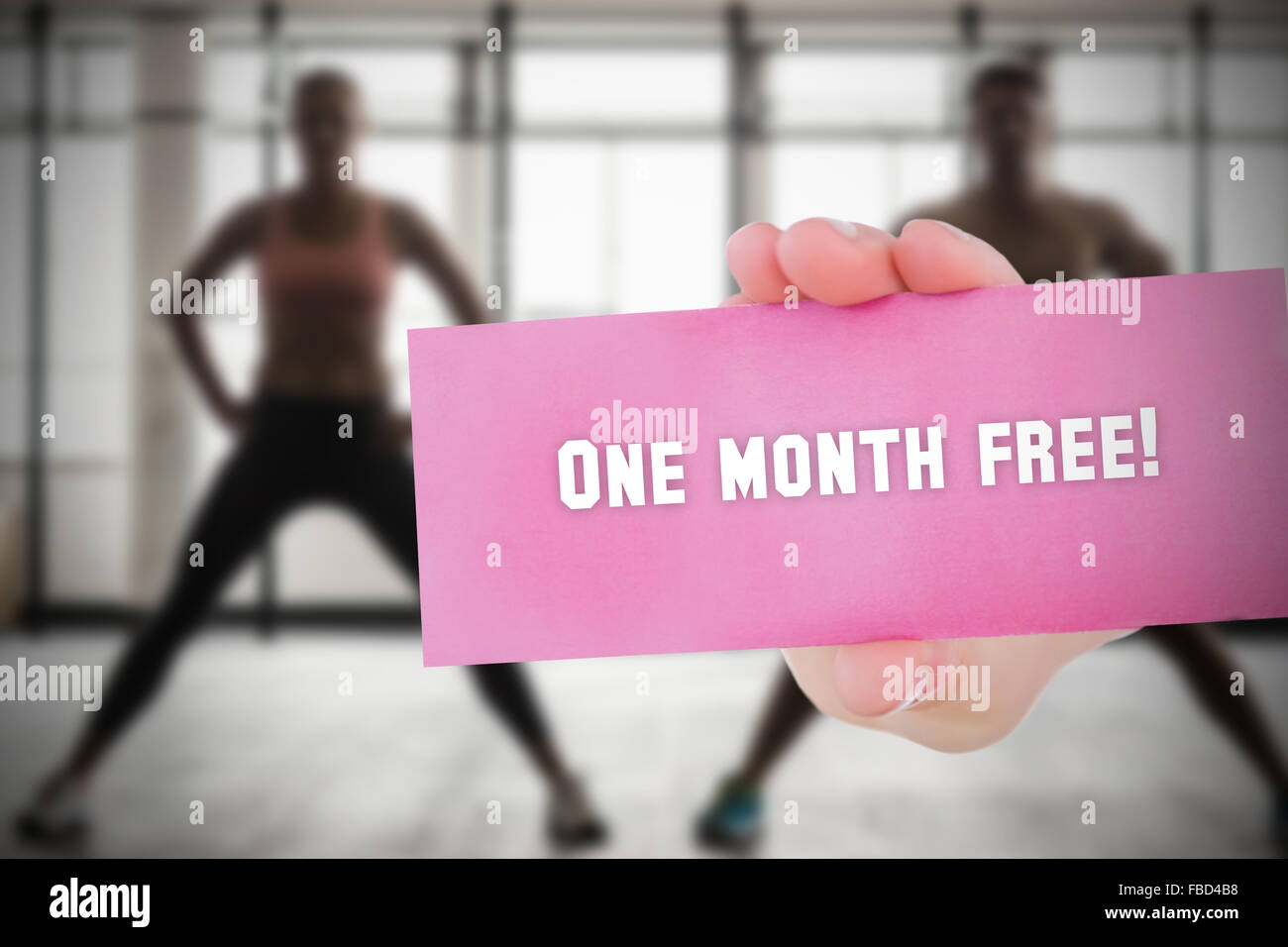 One month free! against people background Stock Photo - Alamy