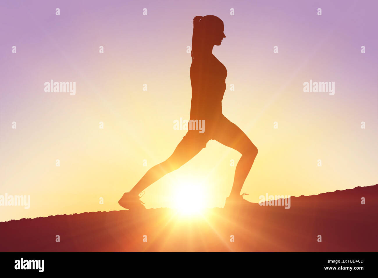 Silhouette of fit person Stock Photo - Alamy
