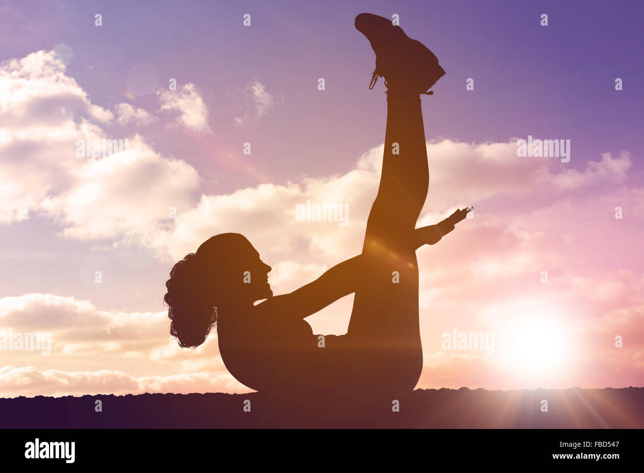 Silhouette of fit person Stock Photo - Alamy