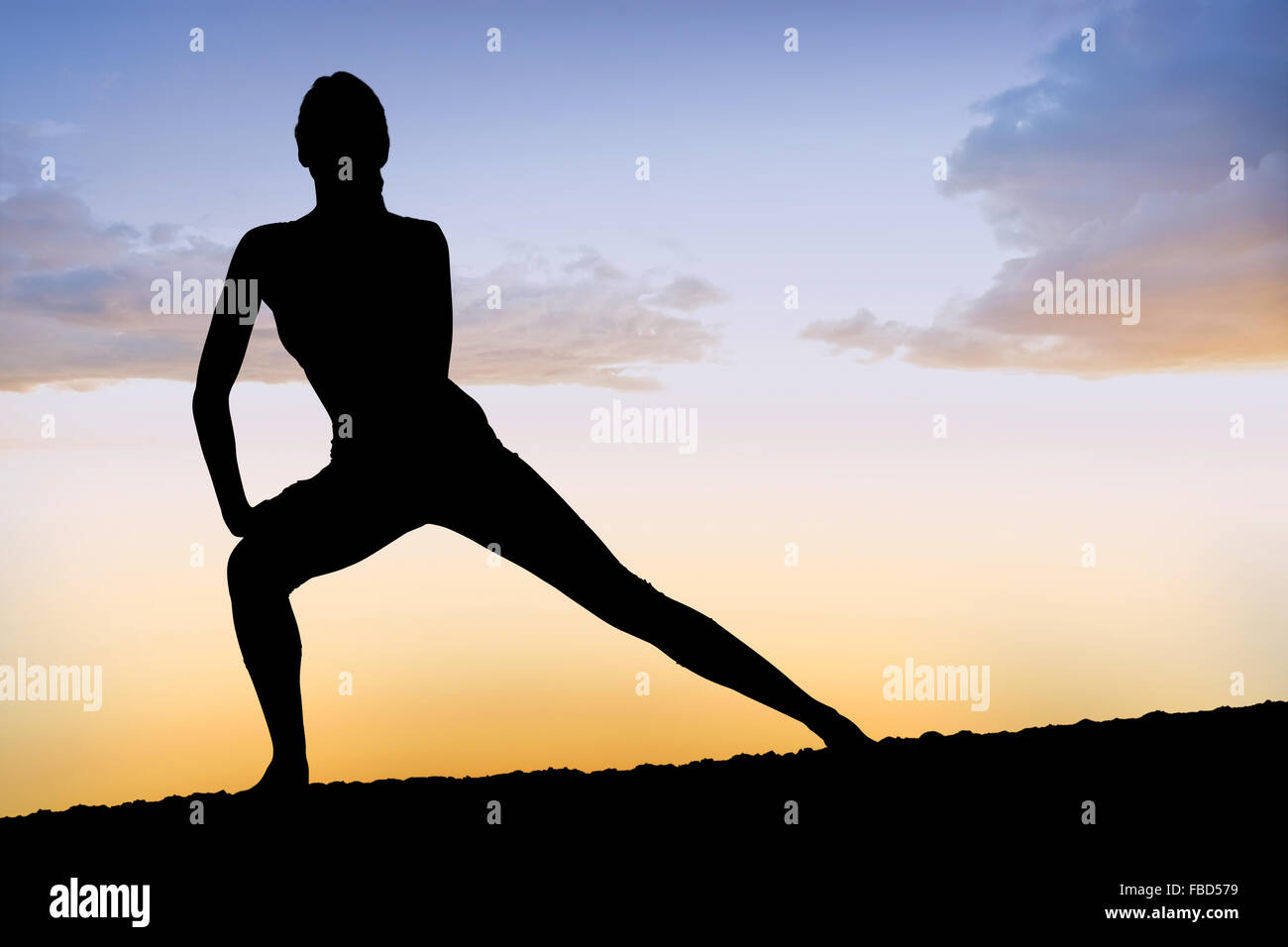 Silhouette of fit person Stock Photo - Alamy