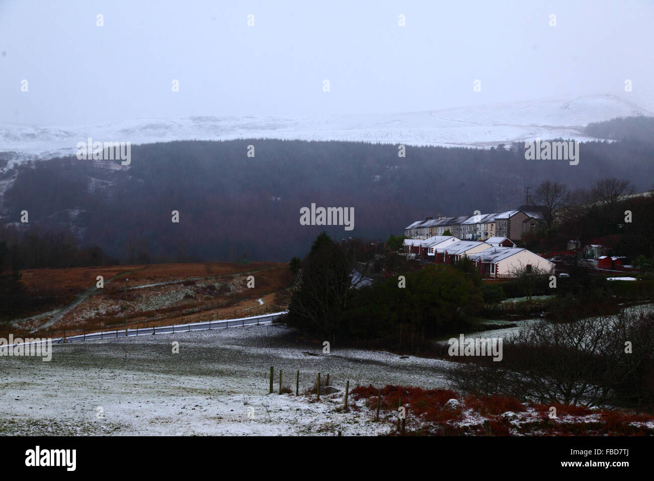 Nant y Moel, Mid Glamorgan, South Wales. 15th January 2016: View across ...