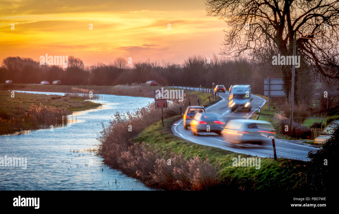 Old West River at Earith Cambridgeshire, UK. 15th January, 2016 ...
