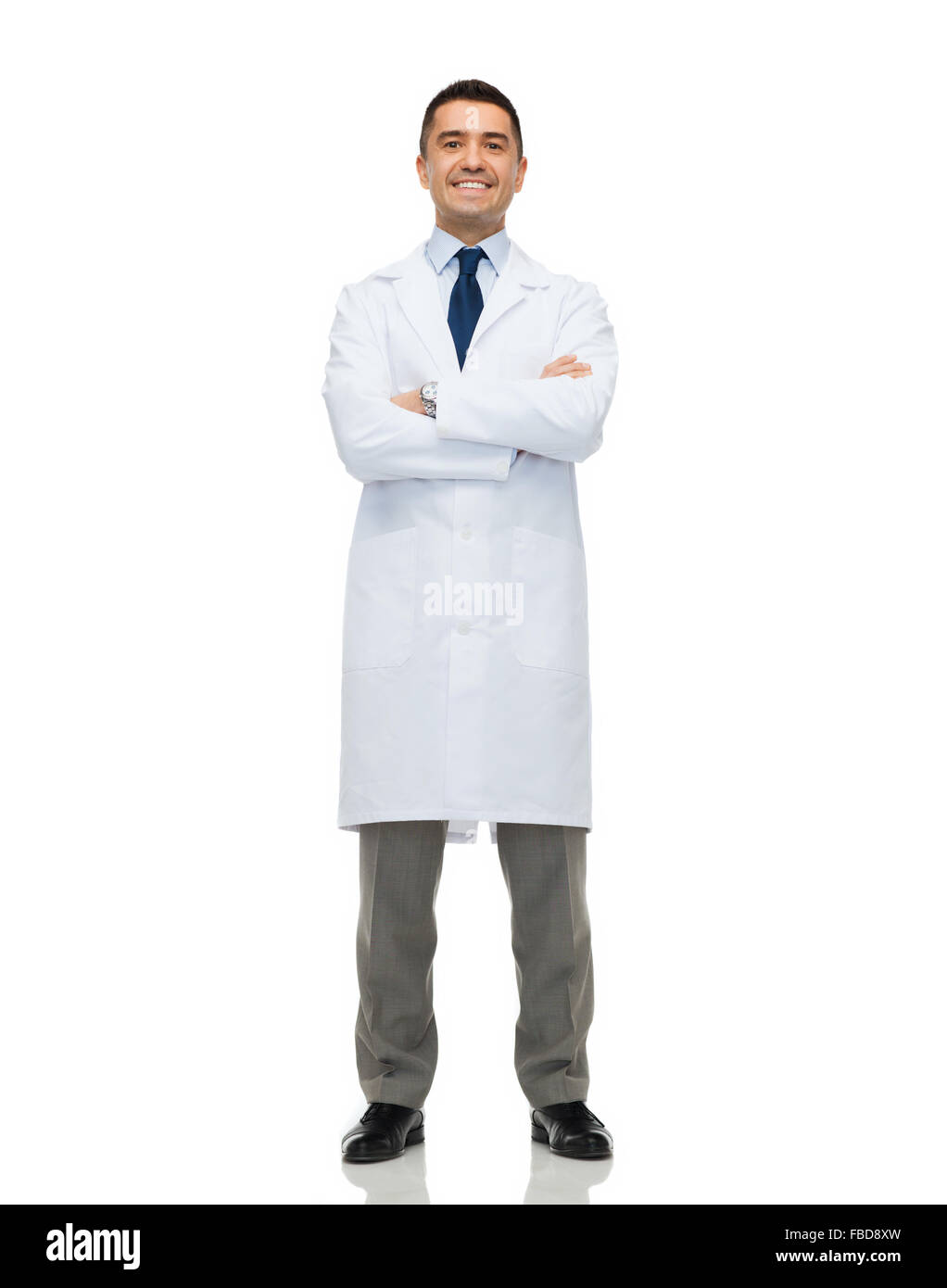 Male doctor in white coat Cut Out Stock Images & Pictures - Alamy