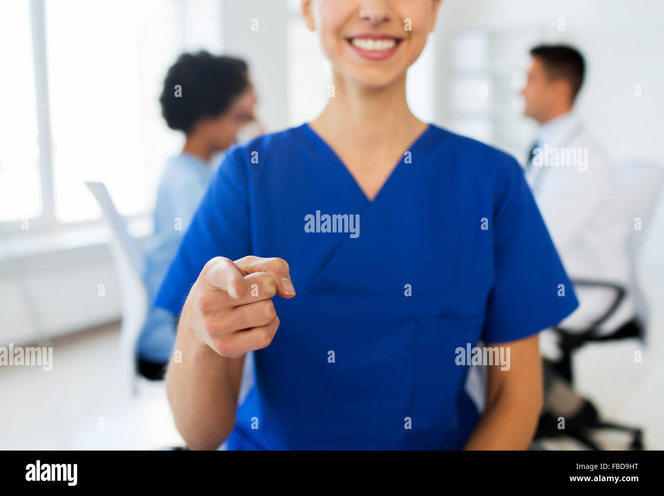 close up of nurse pointing on you at hospital Stock Photo - Alamy