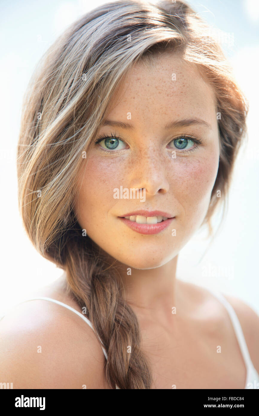 Close up Portrait of Young Woman Stock Photo - Alamy