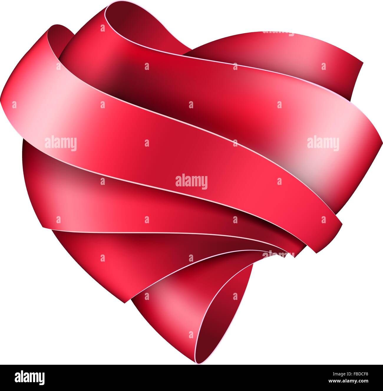 Red ribbon twisted in Stock Vector Images - Alamy