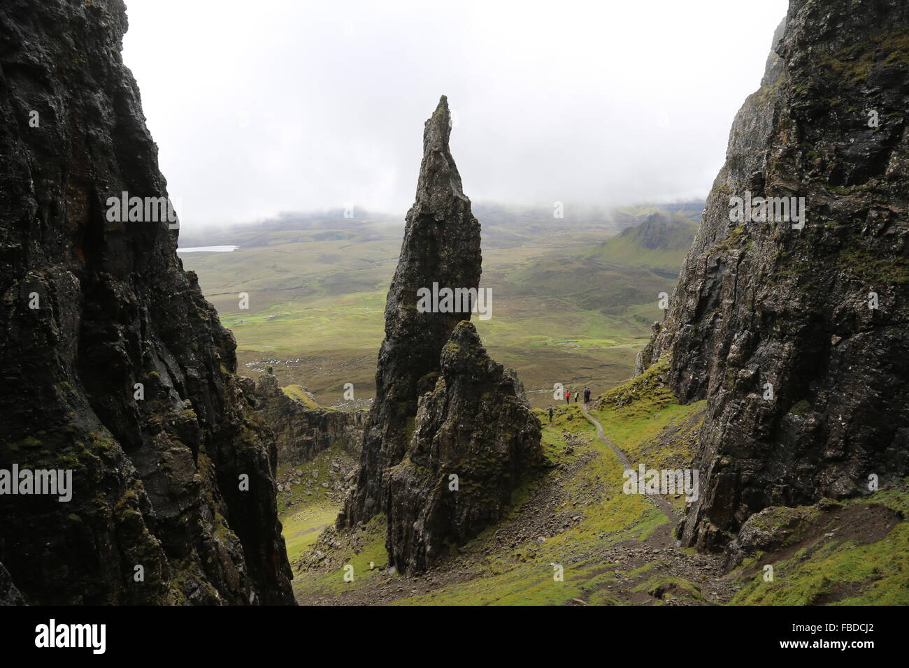 A view of the Quiraing Needle on the Trotternish Ridge at the northern ...