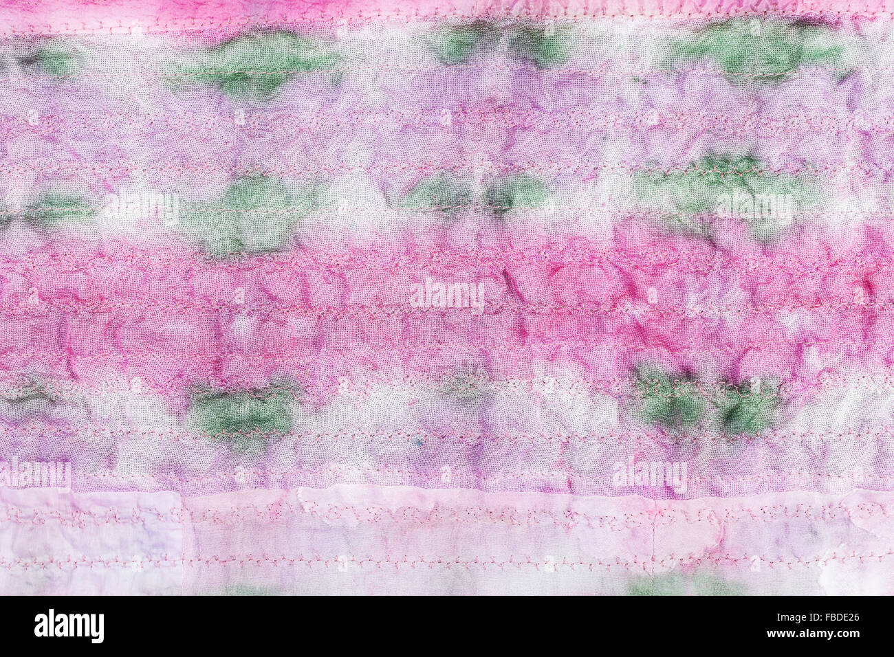 textile background - hand painted stitched pink silk batik Stock Photo ...