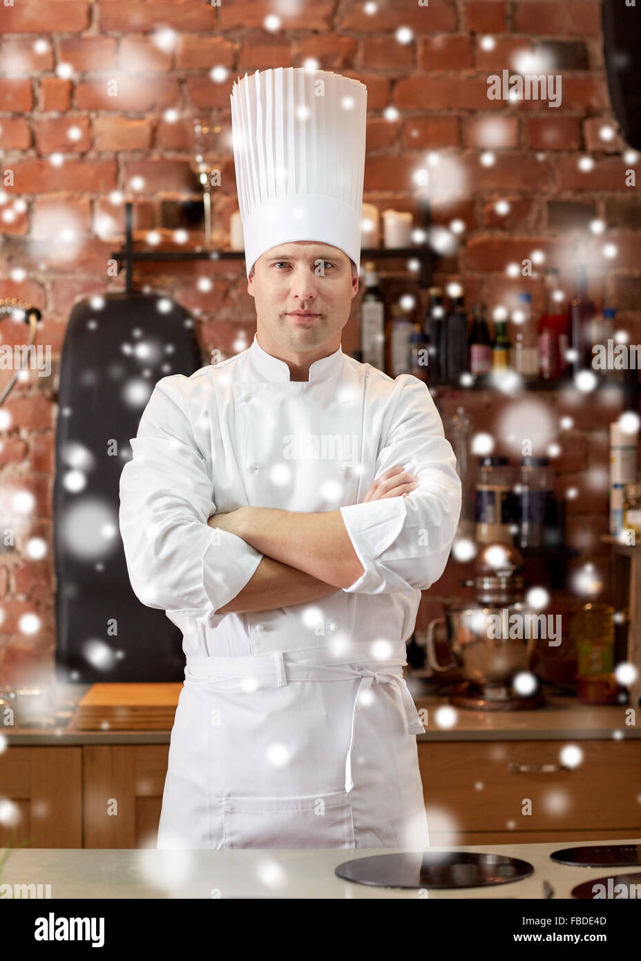 happy male chef cook in restaurant kitchen Stock Photo - Alamy